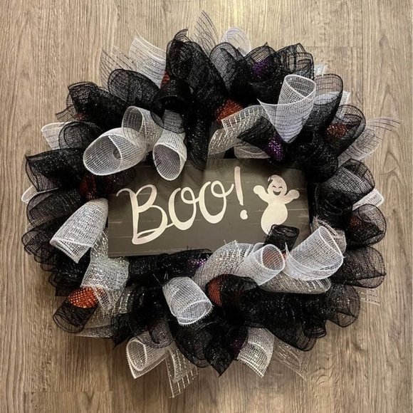 Holiday | Handmade Wreath Halloween Theme Boo | Poshmark